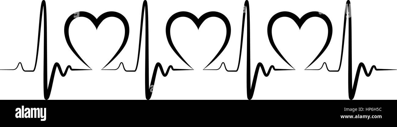 Banner Heartbeat Heart Shape Illustration for creative use in graphic ...