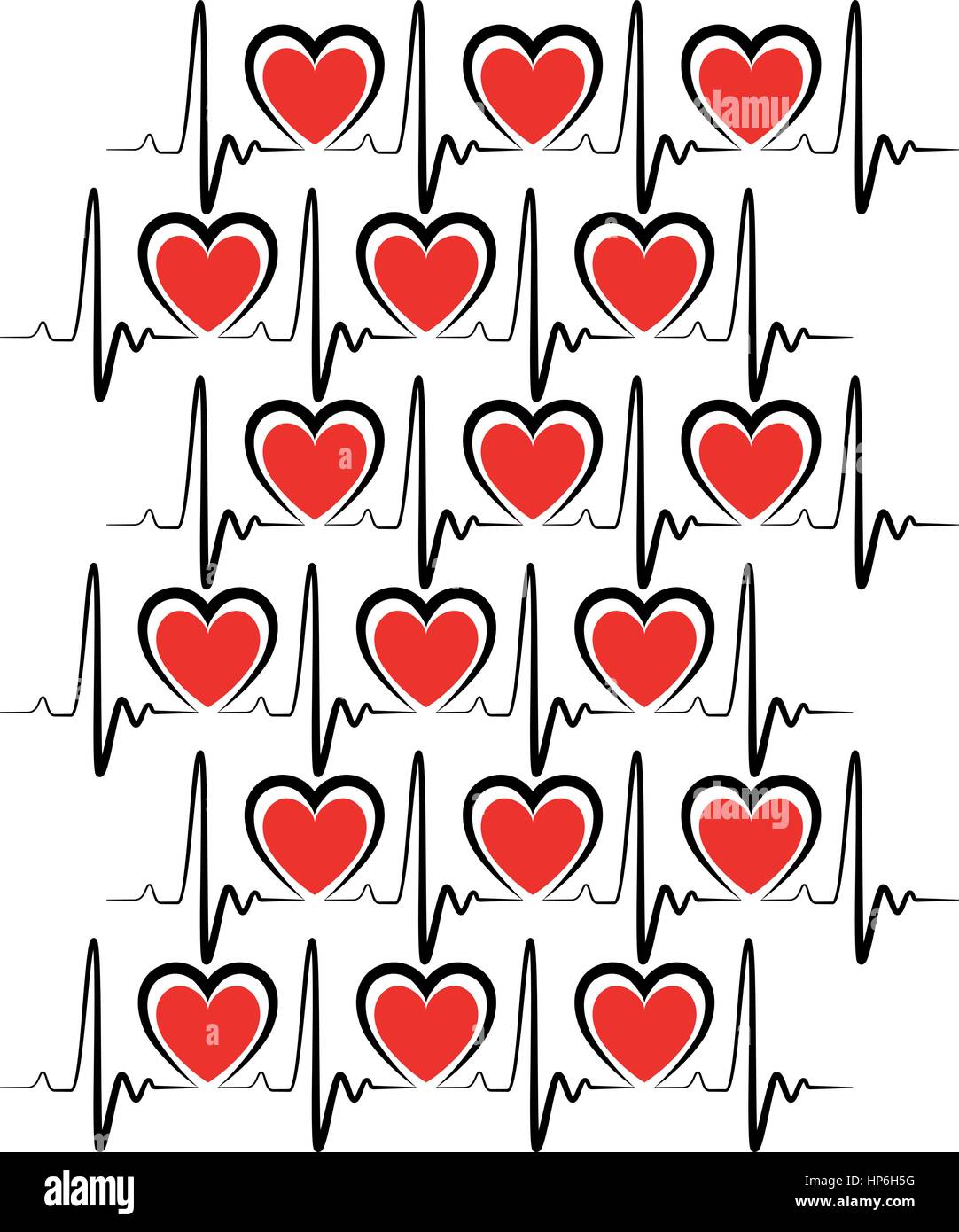 Banner heartbeat heart shape illustration hi-res stock photography and ...