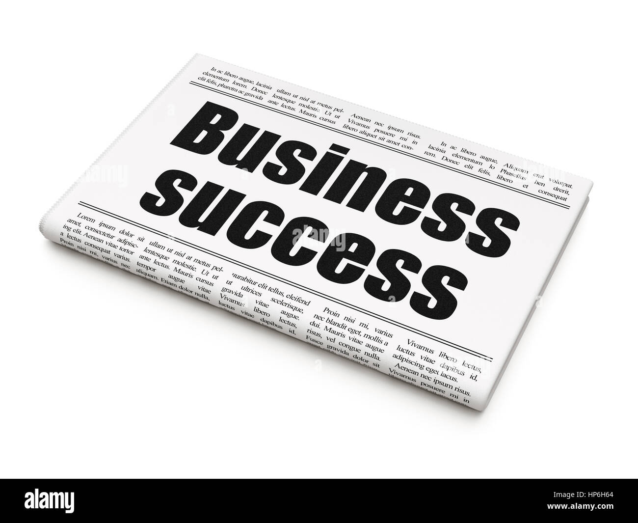Business concept: newspaper headline Business Success on White ...