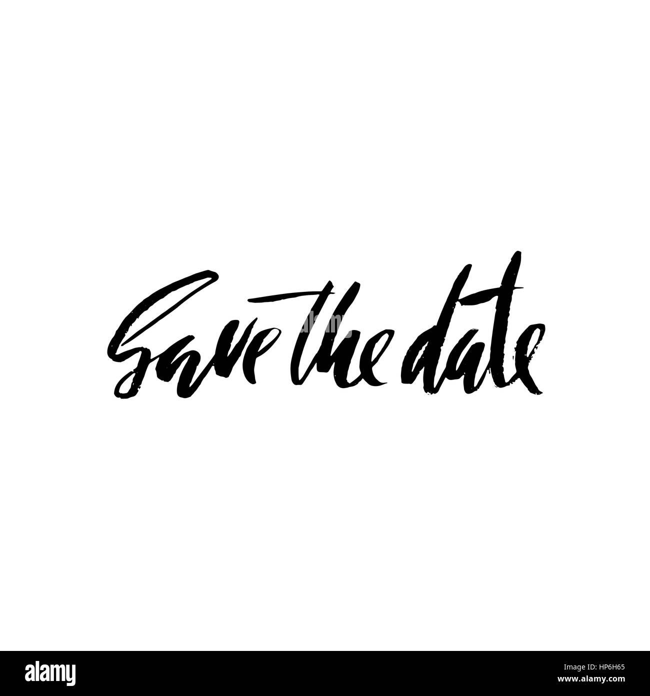 Save the date card. Hand drawn wedding calligraphy. Modern brush calligraphy. Hand drawn ...