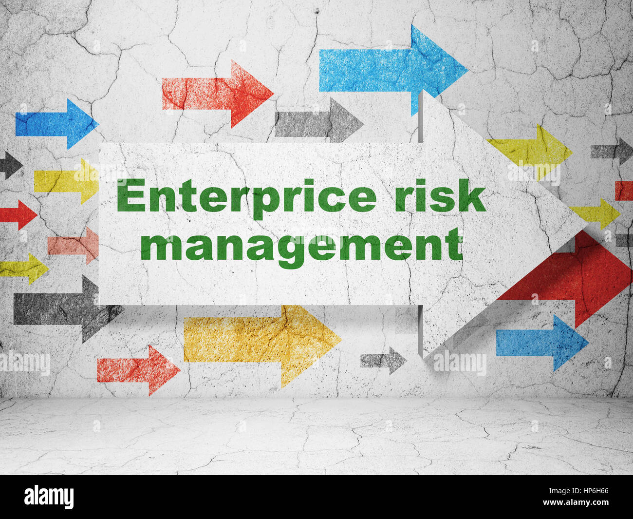 Business concept: arrow with Enterprice Risk Management on grunge ...