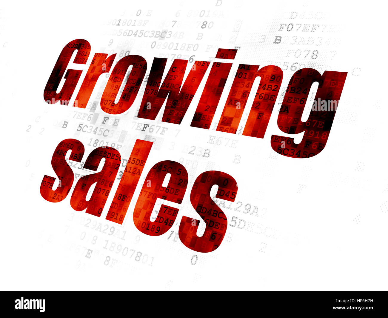 Finance concept: Pixelated red text Growing Sales on Digital background Stock Photo - Alamy
