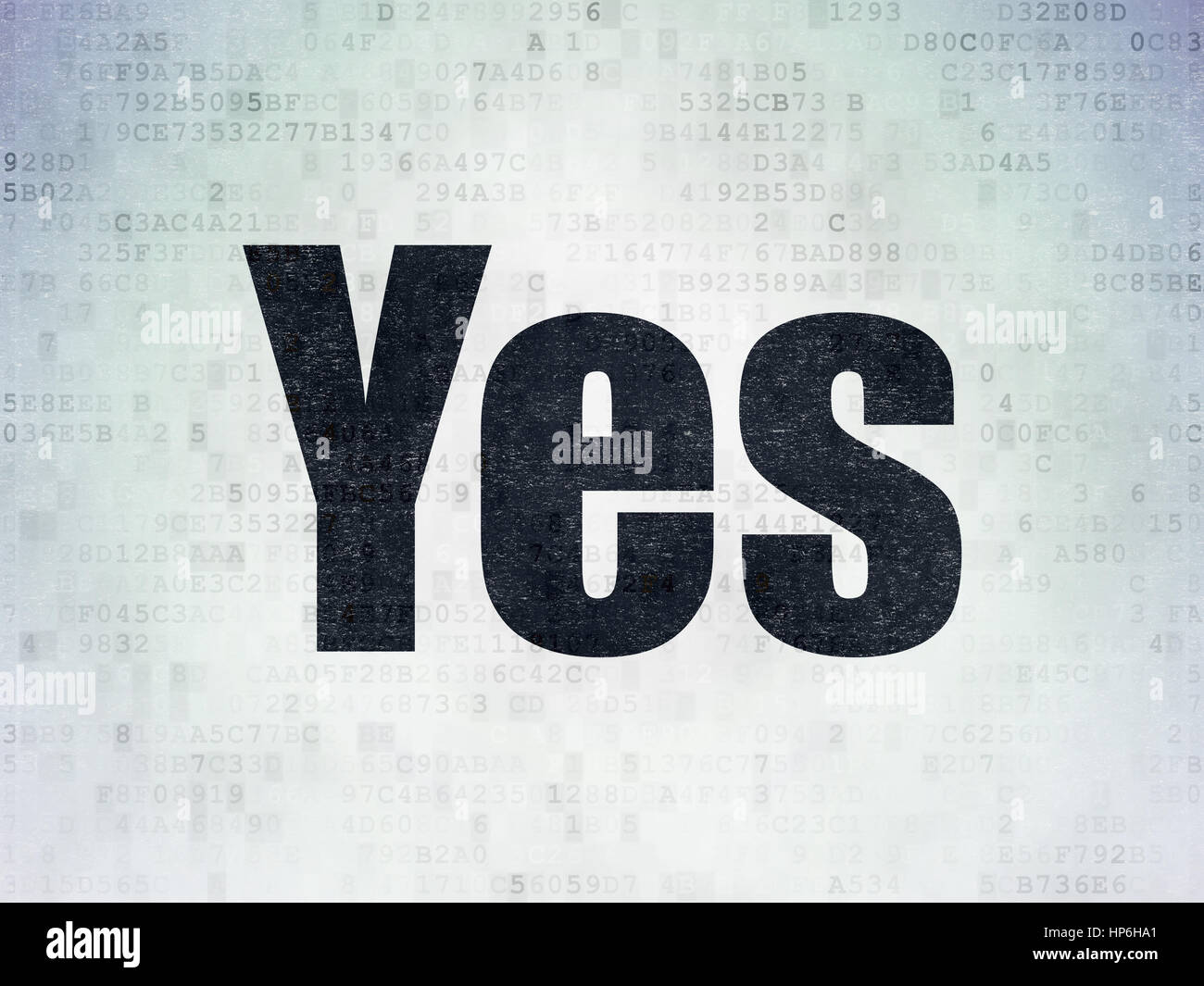 Business concept: Painted black word Yes on Digital Data Paper ...