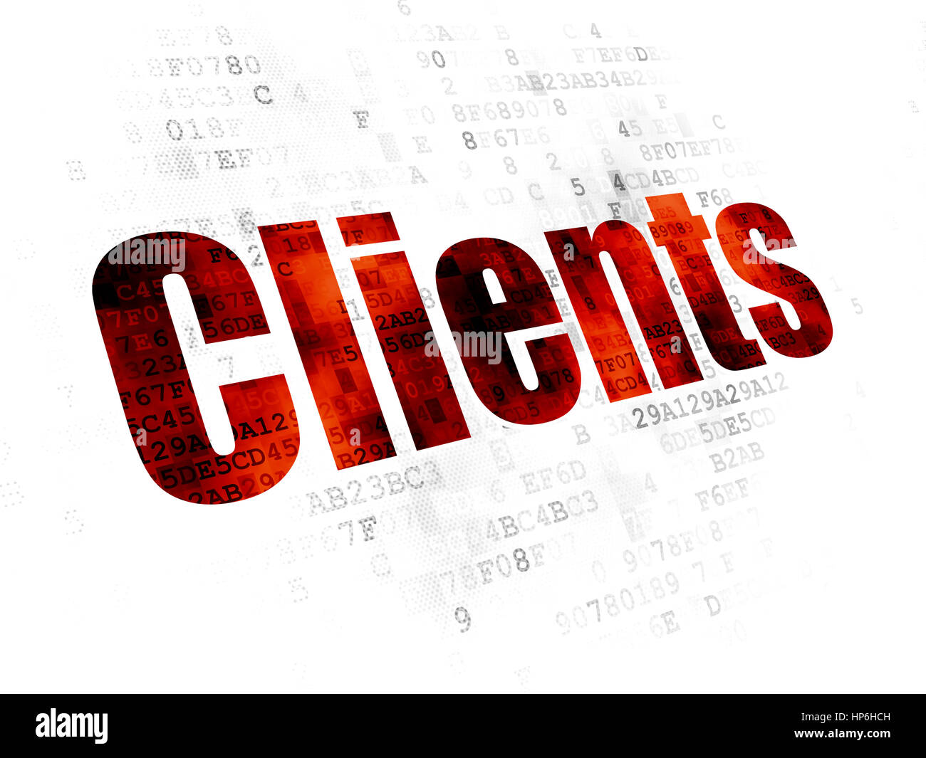 Finance concept: Pixelated red text Clients on Digital background Stock Photo - Alamy