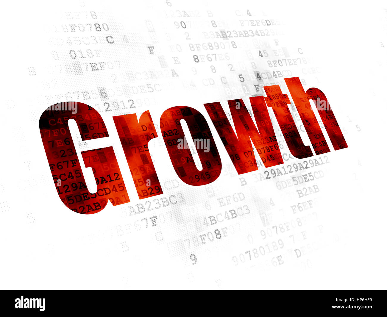 Finance concept: Pixelated red text Growth on Digital background Stock Photo - Alamy