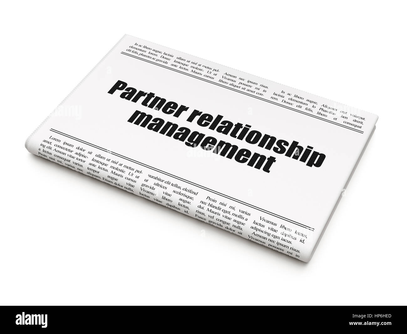 Finance concept: newspaper headline Partner Relationship Management on ...