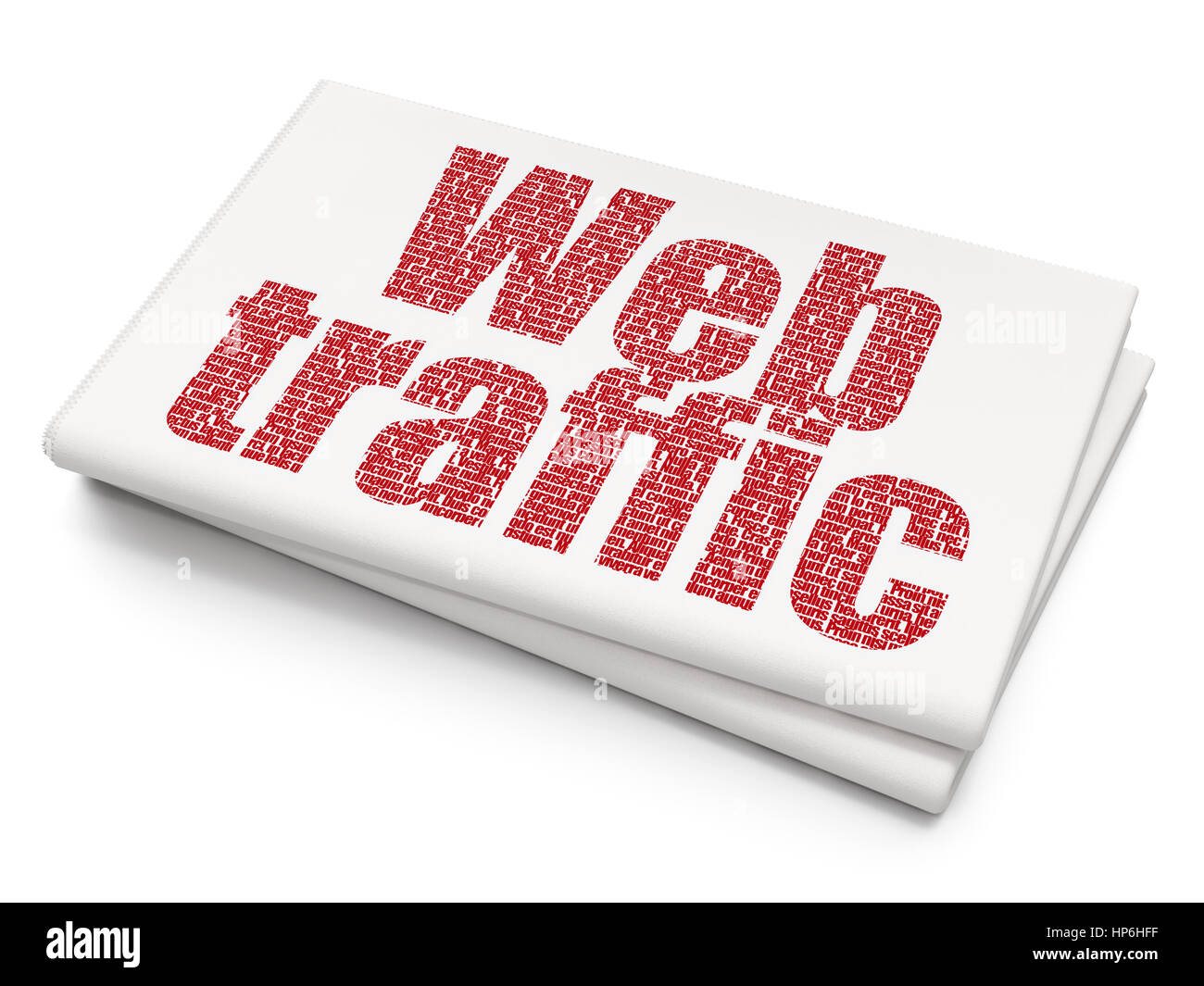 Web design concept: Pixelated red text Web Traffic on Blank Newspaper ...