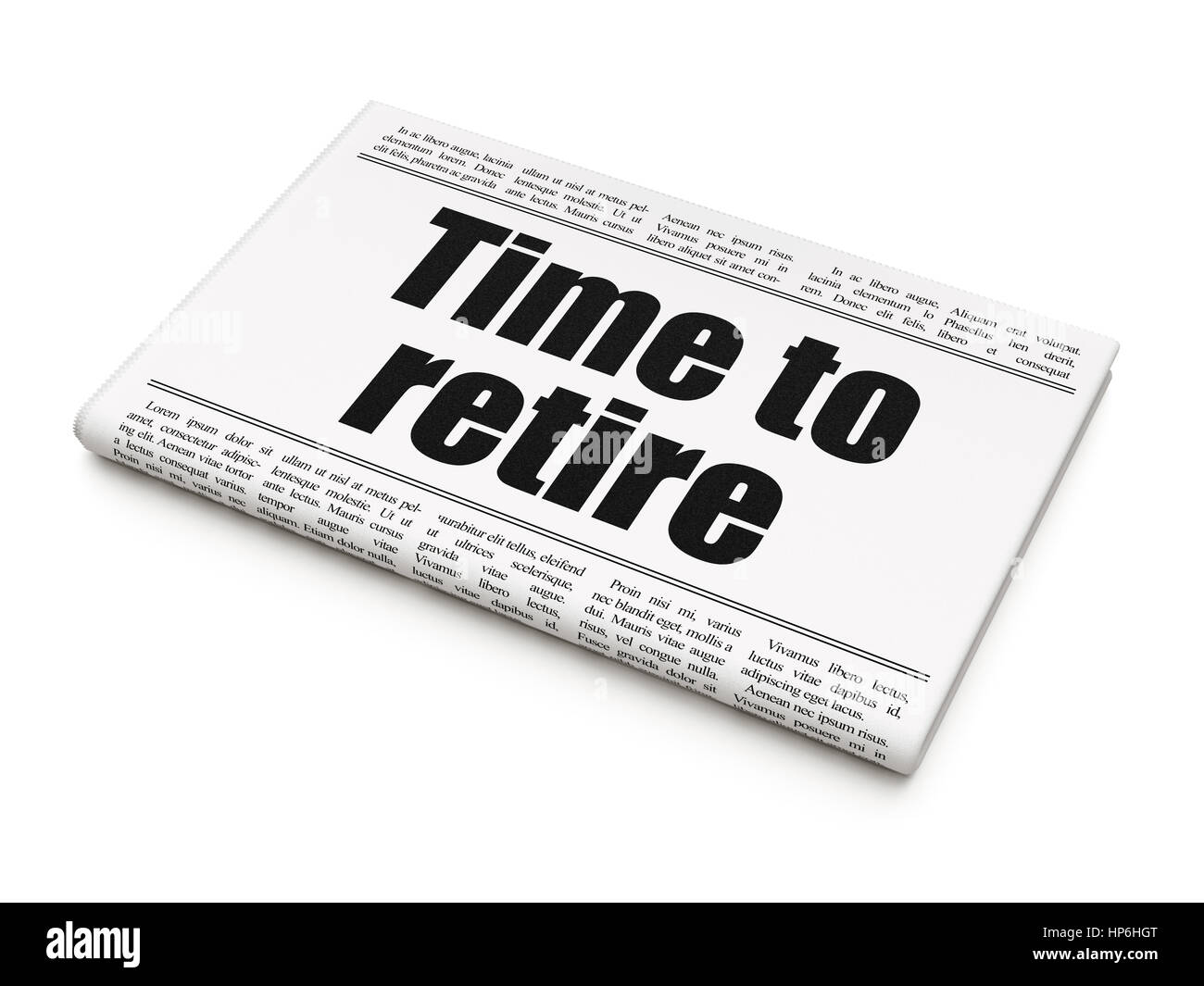 Timeline concept: newspaper headline Time To Retire on White background ...