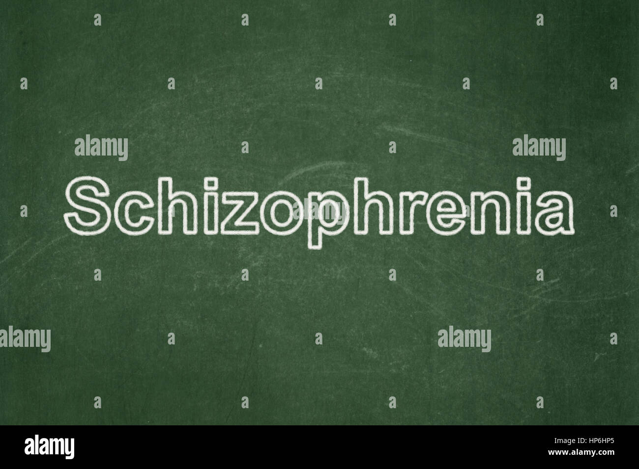 Medicine concept: text Schizophrenia on Green chalkboard background ...