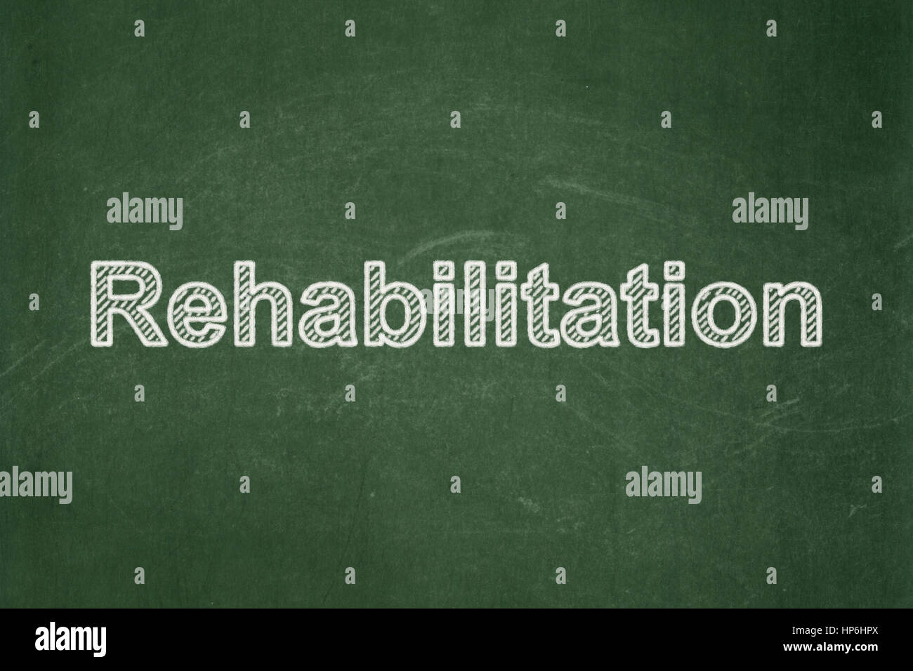 Healthcare concept: text Rehabilitation on Green chalkboard background ...