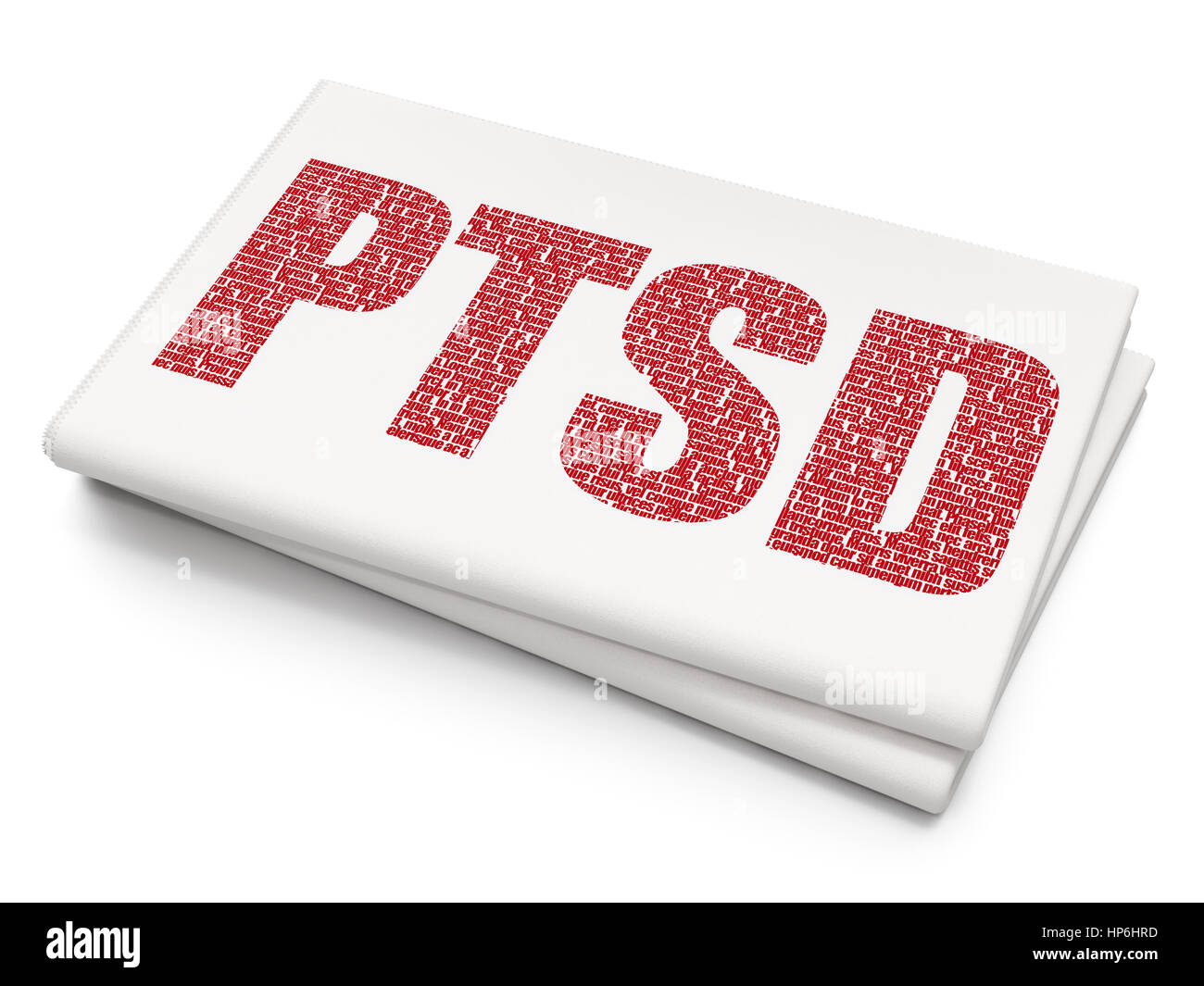 Health concept: Pixelated red text PTSD on Blank Newspaper background ...