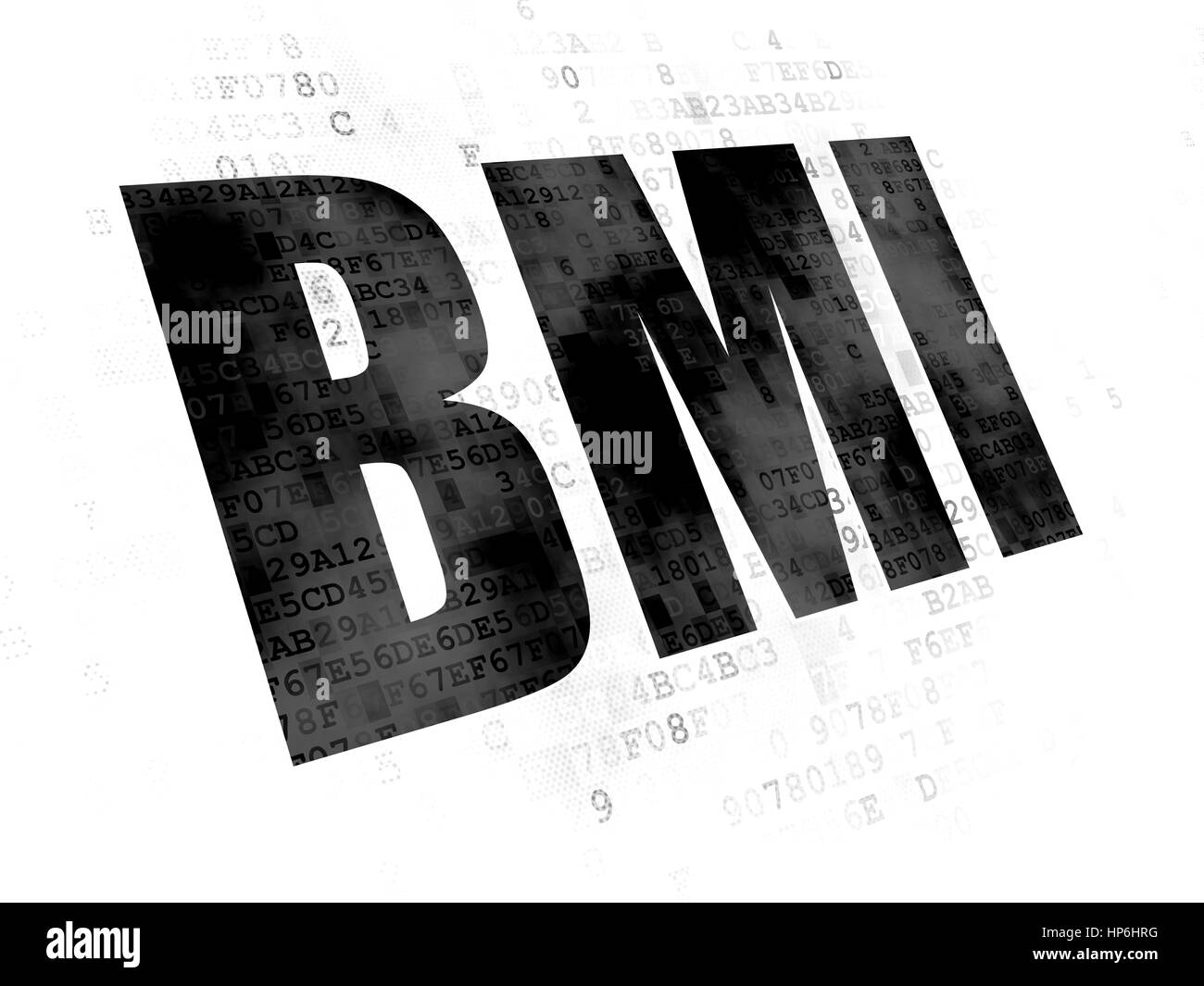 Healthcare concept: Pixelated black text BMI on Digital background ...
