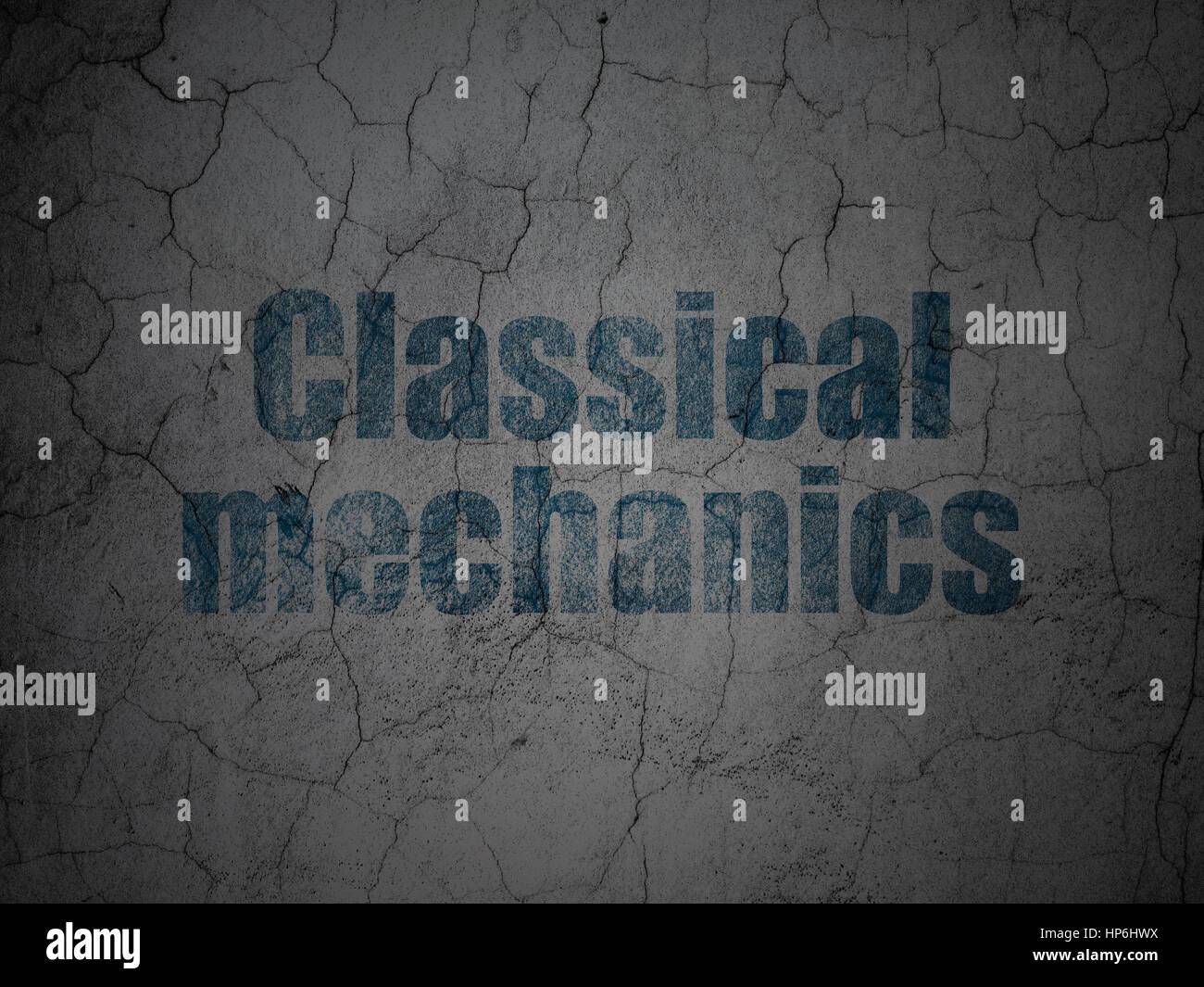 Science concept: Blue Classical Mechanics on grunge textured concrete ...