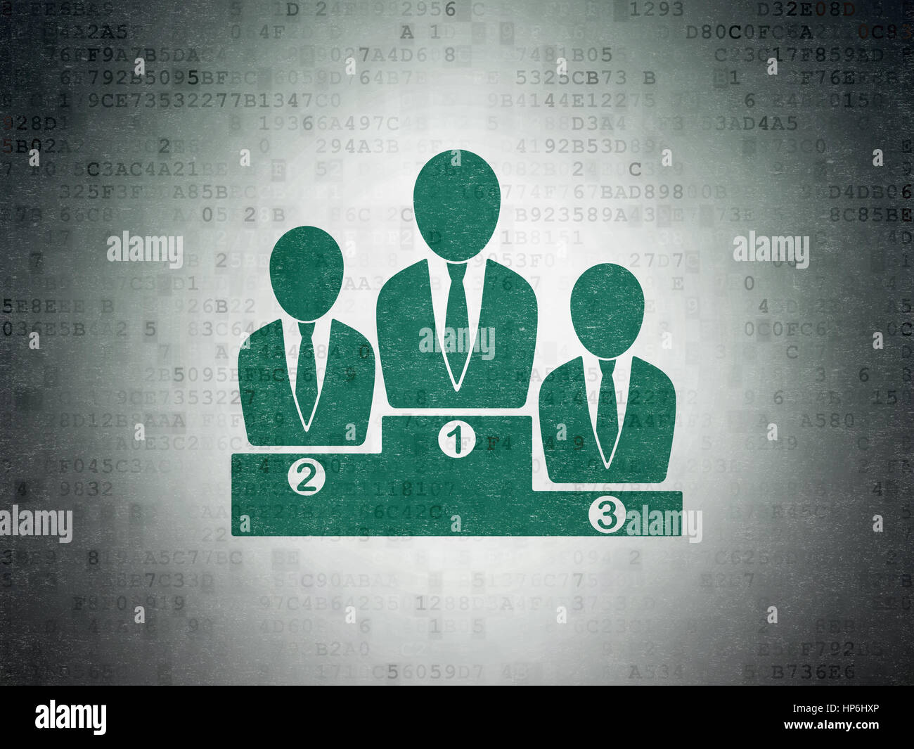 News concept: Painted green Business Team icon on Digital Data Paper ...