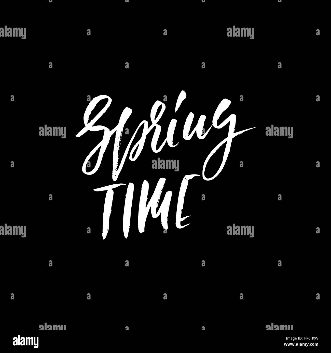 Hand lettered style spring design on a white background. Spring Time ...