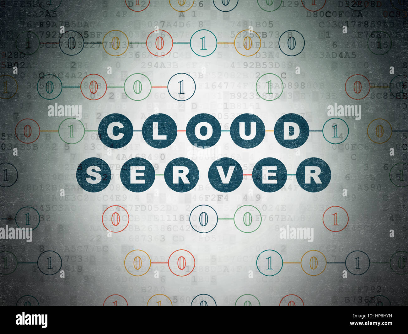 Cloud networking concept: Painted blue text Cloud Server on Digital ...
