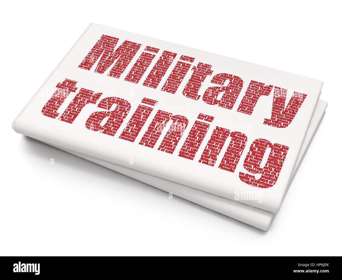 Learning concept: Pixelated red text Military Training on Blank ...