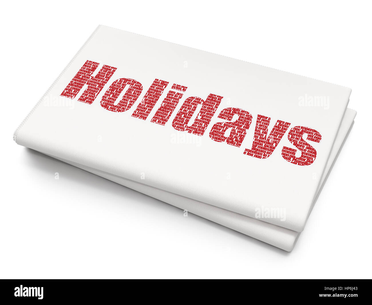 Entertainment, concept: Pixelated red text Holidays on Blank Newspaper ...