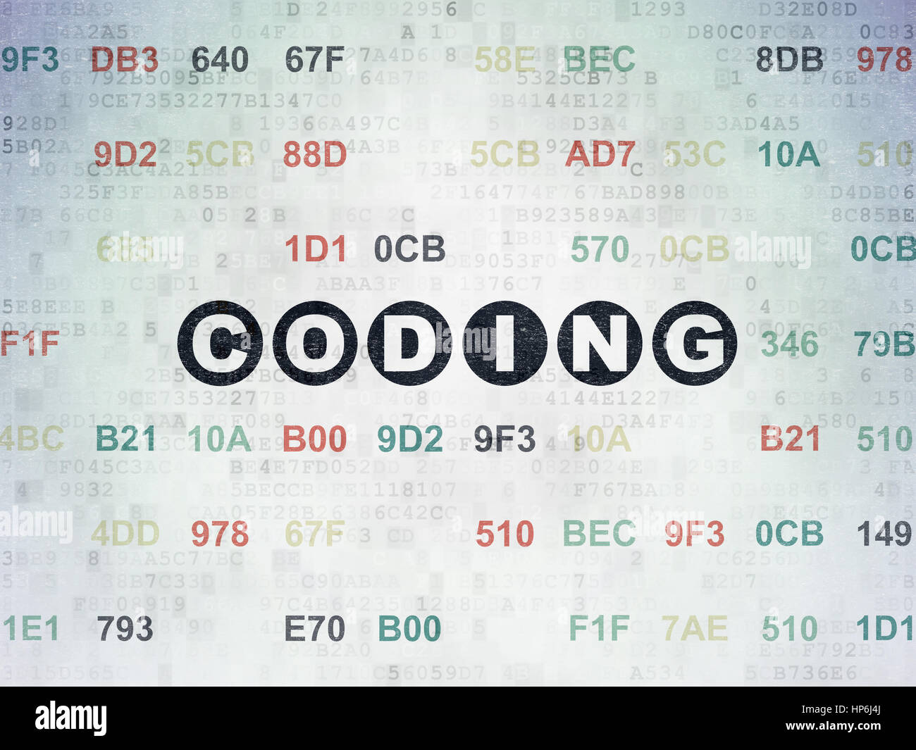 Programming concept: Painted black text Coding on Digital Data Paper ...