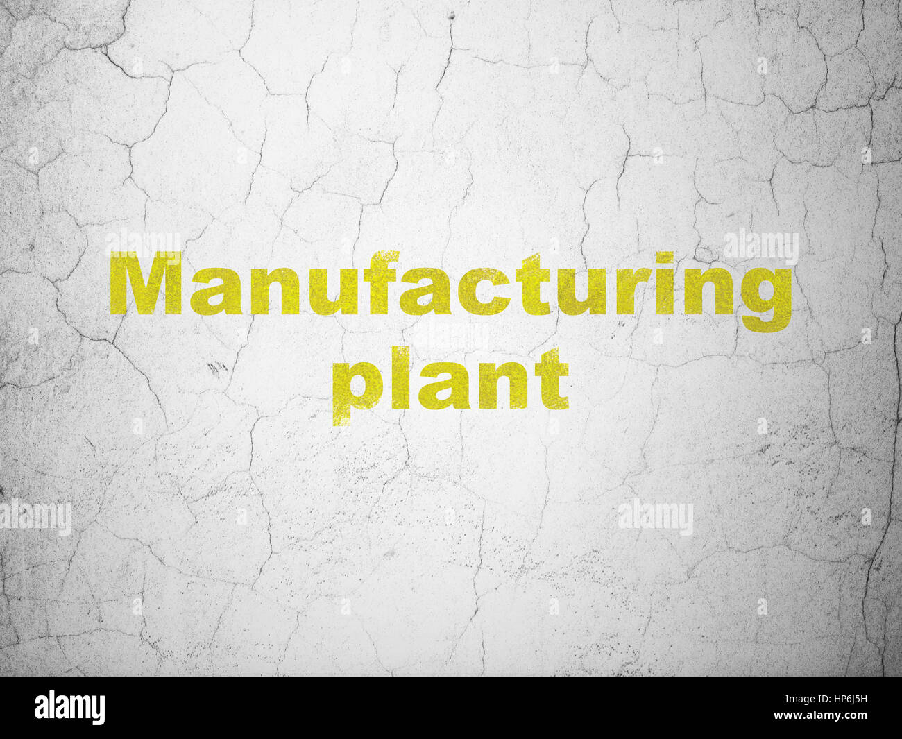 Manufacuring concept: Yellow Manufacturing Plant on textured concrete ...