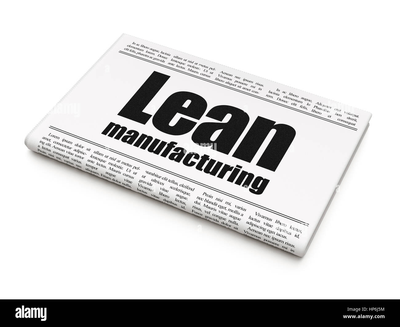 Manufacuring concept: newspaper headline Lean Manufacturing on White ...