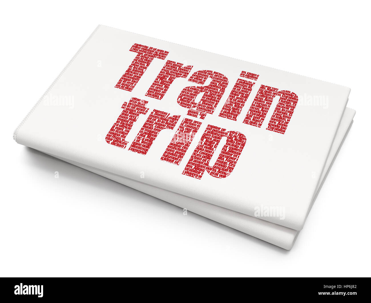 Travel concept: Pixelated red text Train Trip on Blank Newspaper ...