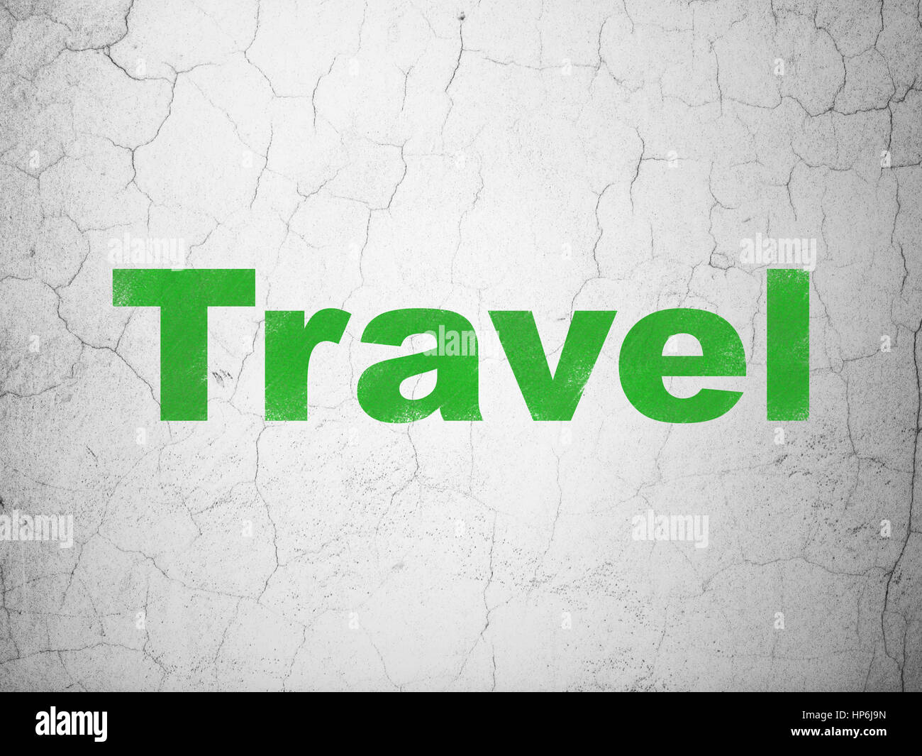 Tourism concept: Green Travel on textured concrete wall background ...