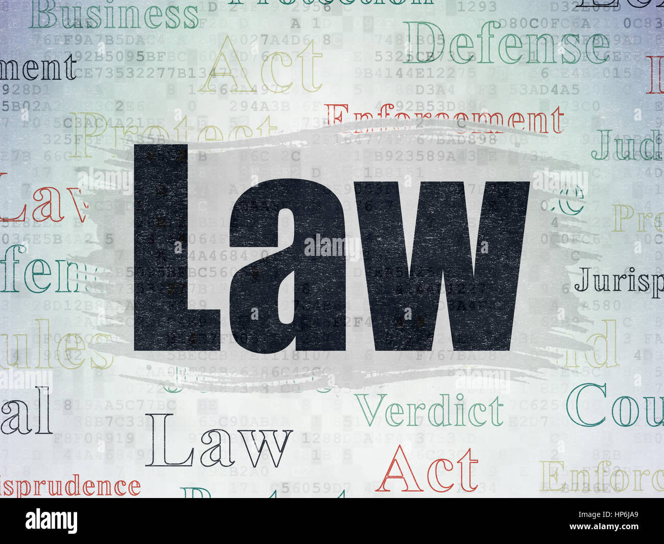 Law concept: Painted black text Law on Digital Data Paper background ...