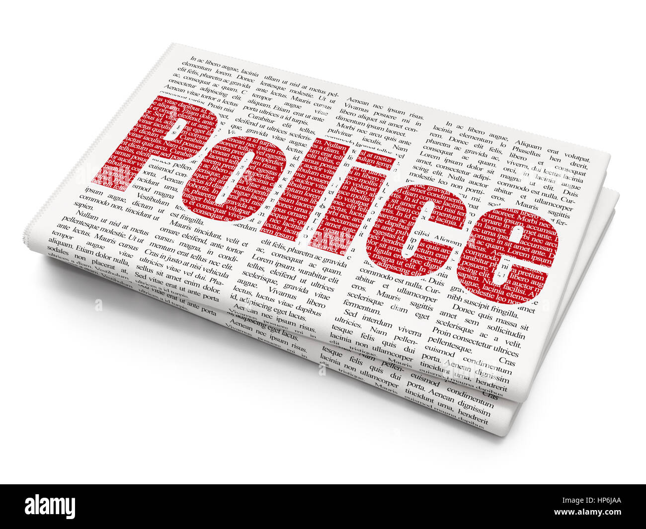 Law concept: Pixelated red text Police on Newspaper background, 3D ...