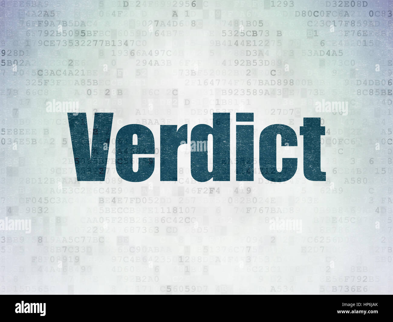 Law concept: Painted blue word Verdict on Digital Data Paper background ...