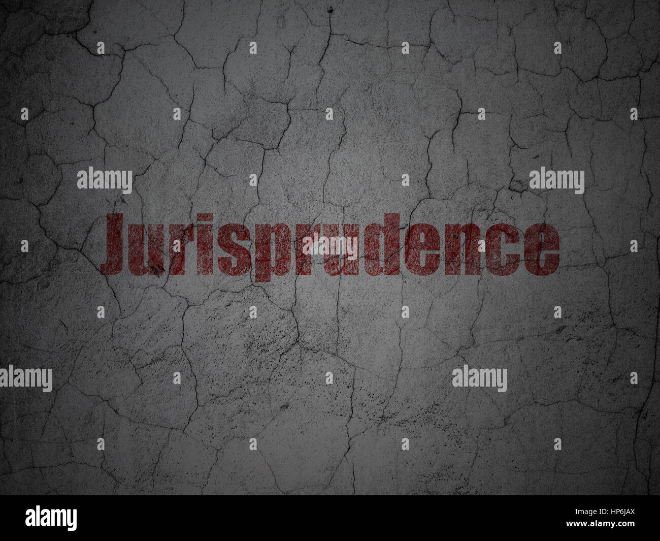 Law concept: Red Jurisprudence on grunge textured concrete wall ...
