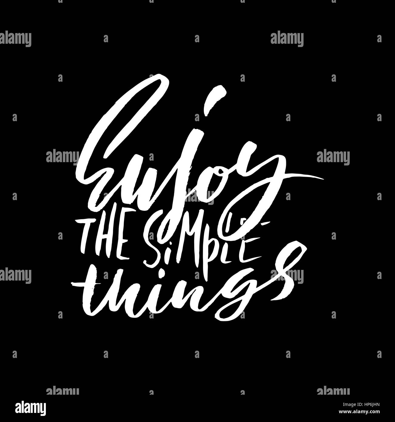 Enjoy the simple things. Hand drawn lettering. Vector typography design ...