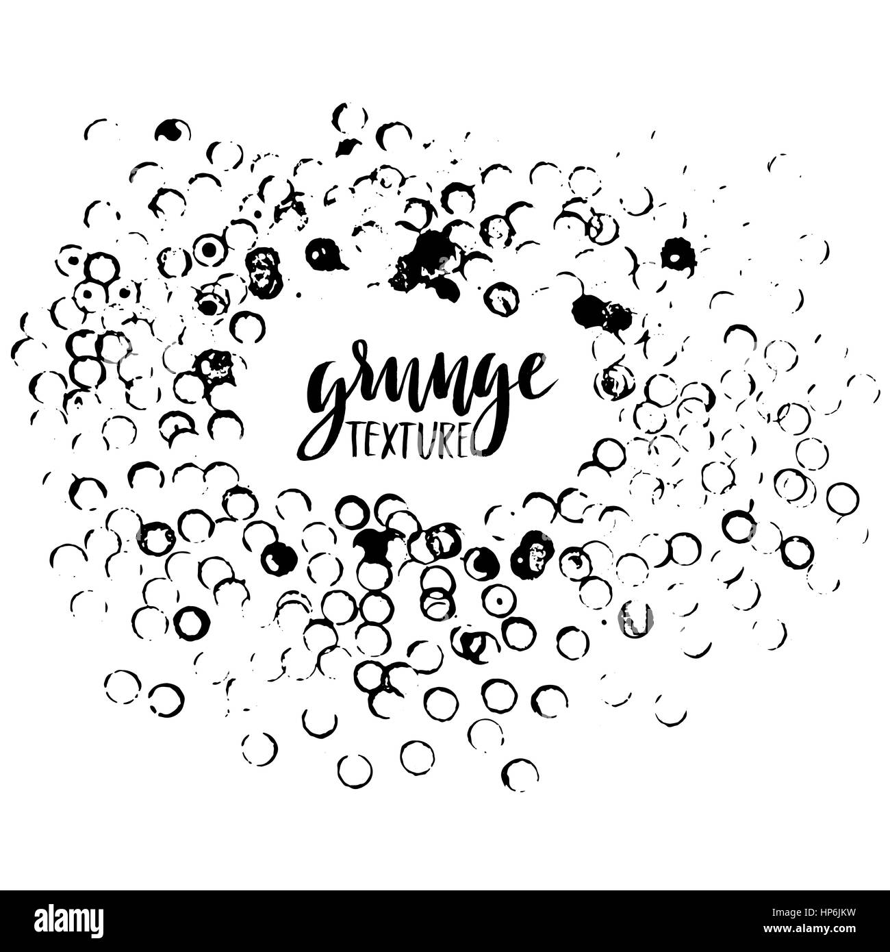 Round dots stamp frame with empty space for your text. Circle shape ...