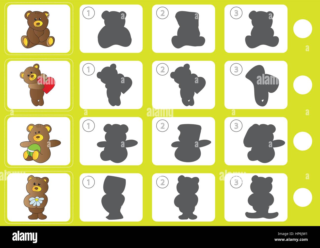 Match shadow puzzle - Worksheet for kids - education Stock Vector Image ...