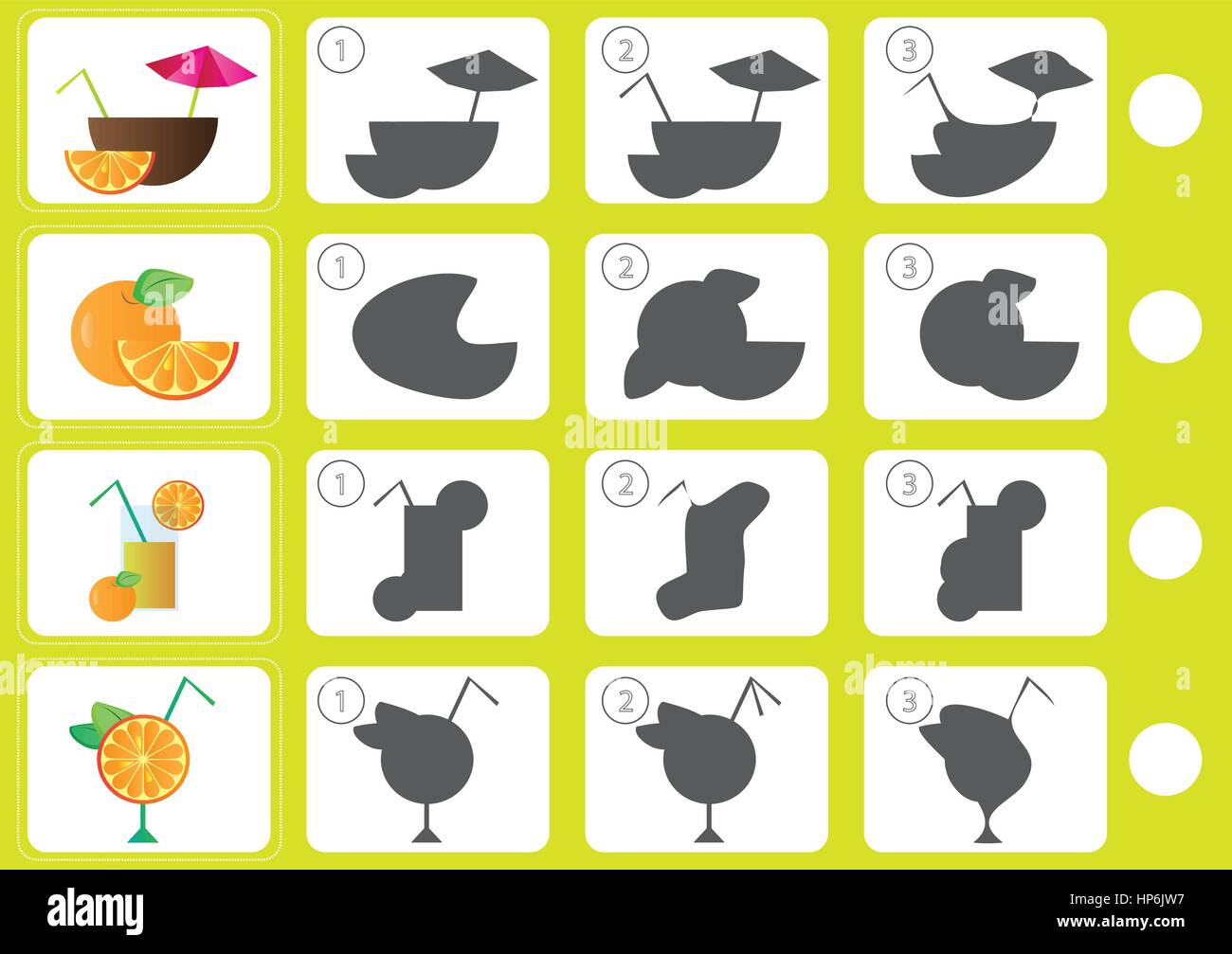 Match shadow puzzle - Worksheet for kids - education Stock Vector Image ...