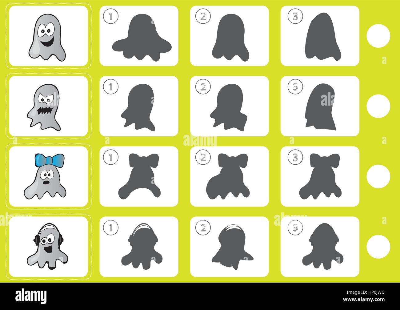 Match shadow puzzle - Worksheet for kids - education Stock Vector Image ...