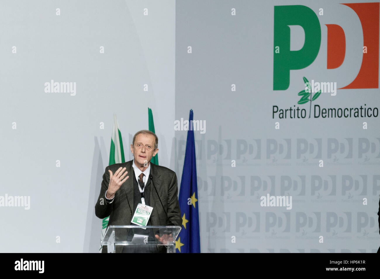 Rome, Italy. 19th Feb, 2017. Piero Fasssino speaks during the Italian ...