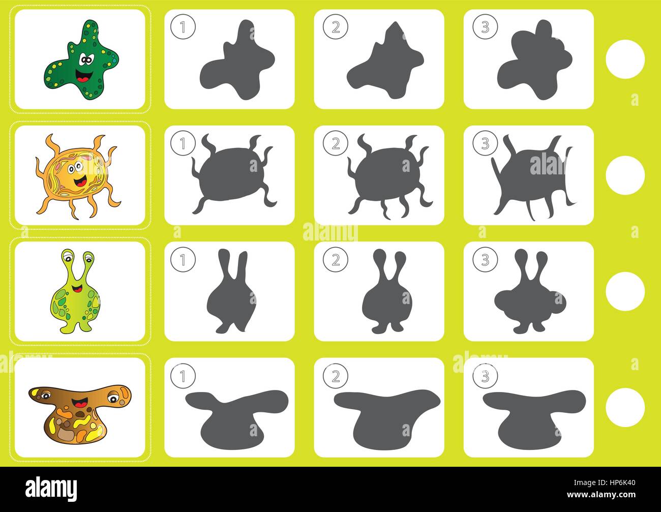 Match shadow puzzle - Worksheet for kids - education Stock Vector Image ...