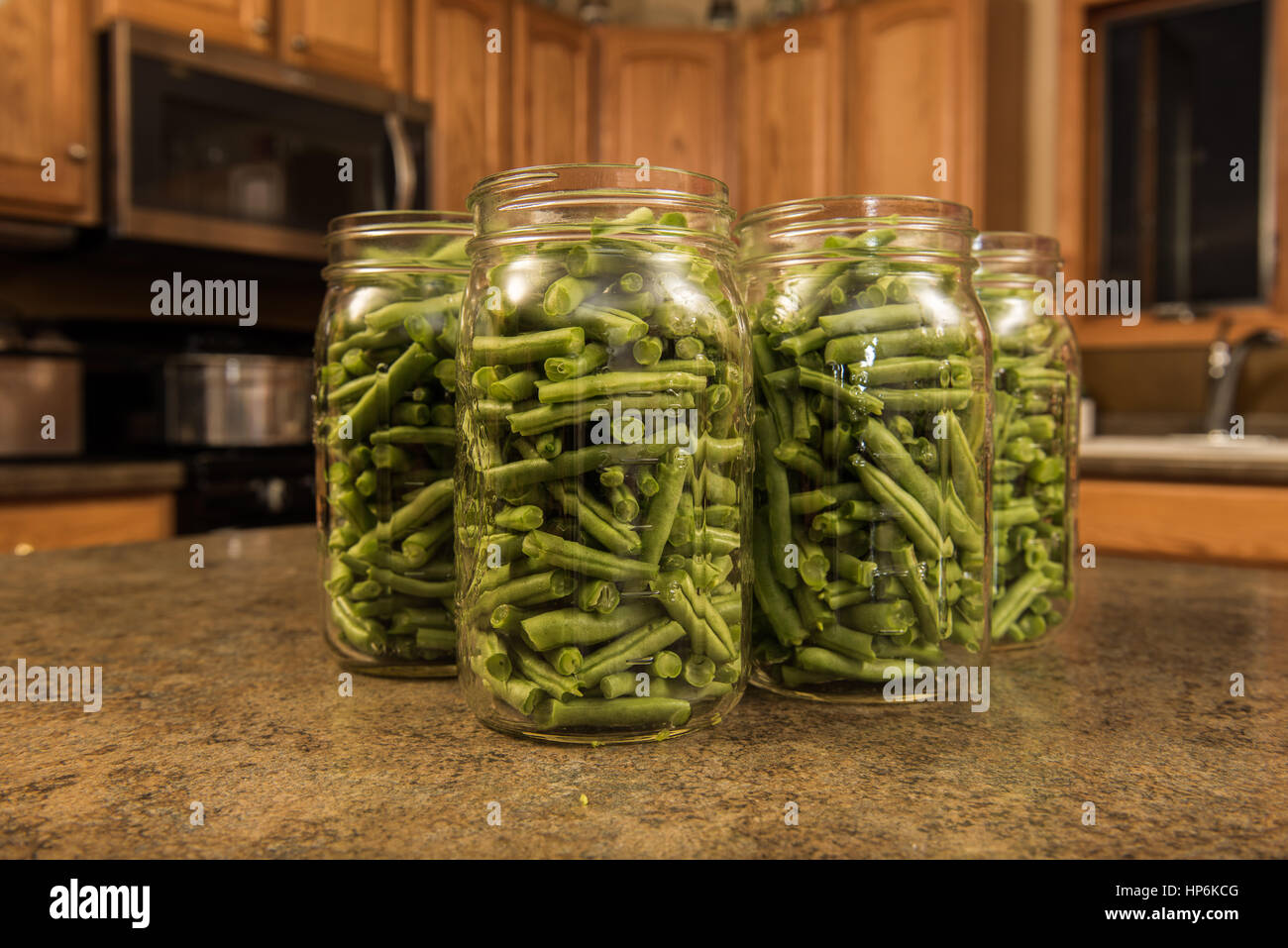 Process of canning green beans Stock Photo - Alamy