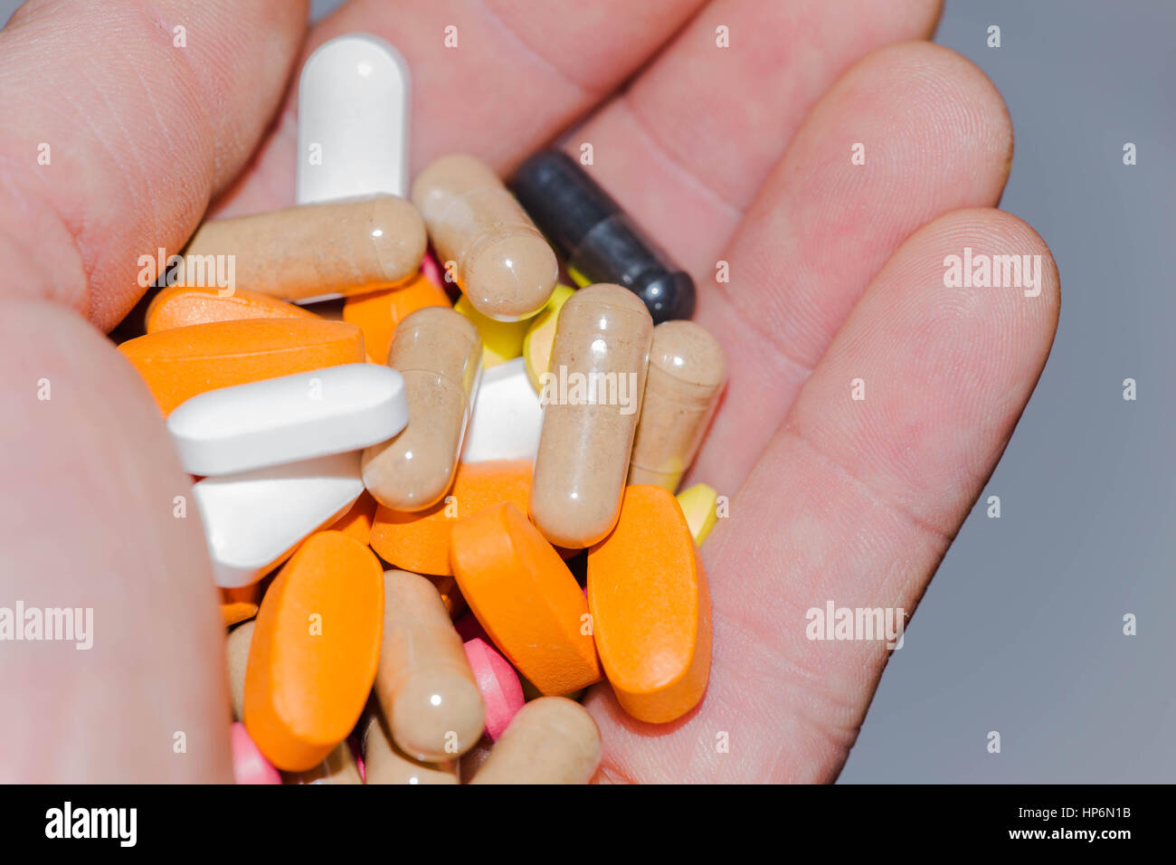 Medical tablets of the hand Stock Photo - Alamy