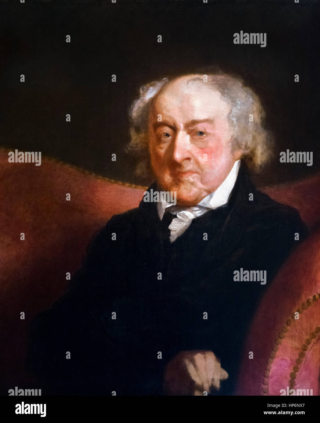 John Adams (1735-1826), portrait of the 2nd US President by Gilbert ...