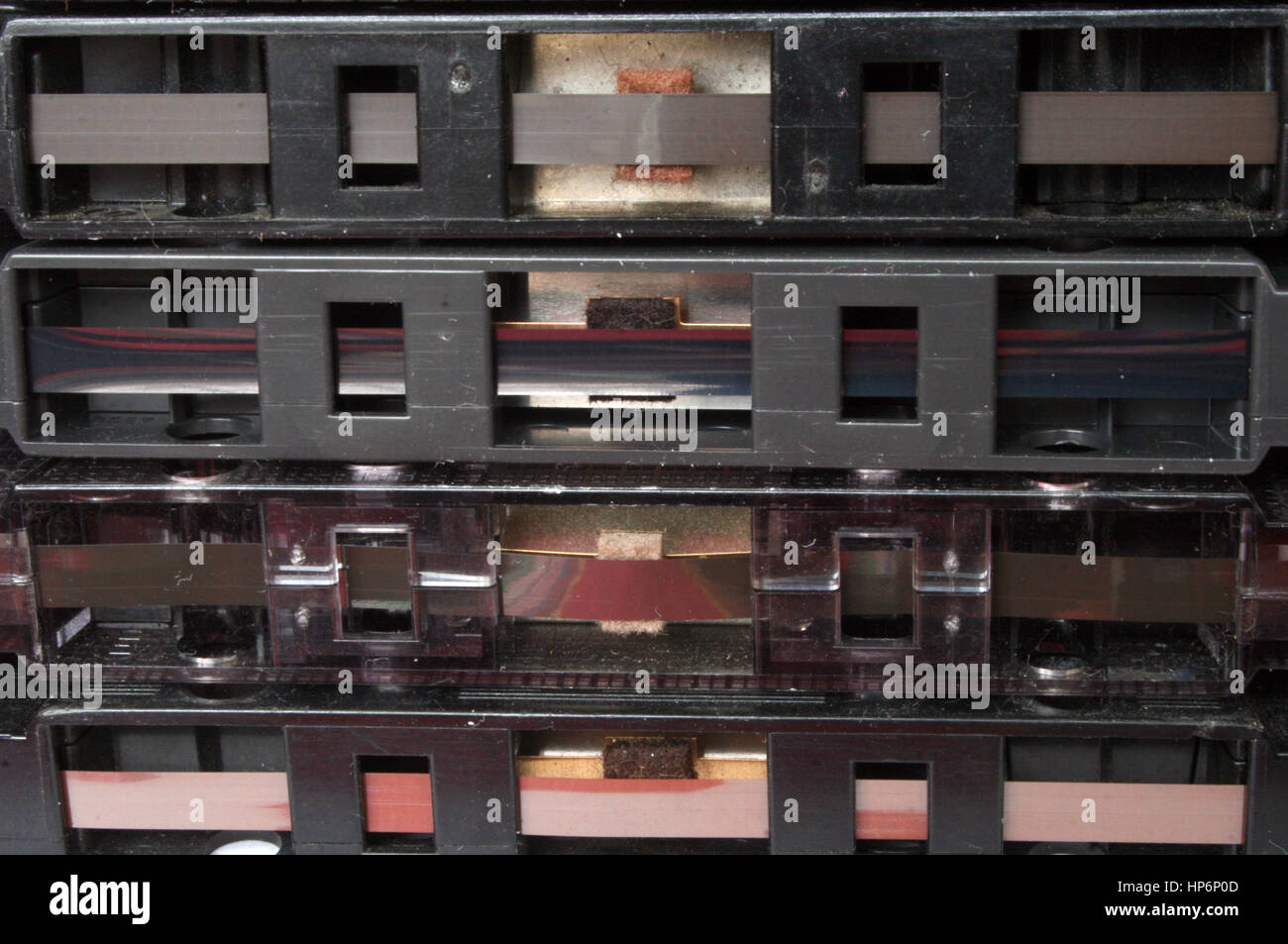 Old compact audio cassette tapes on white background Stock Photo - Alamy