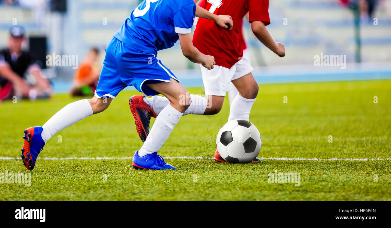 Football Match for Children. Kids Playing Soccer Tournament Game. Boys ...