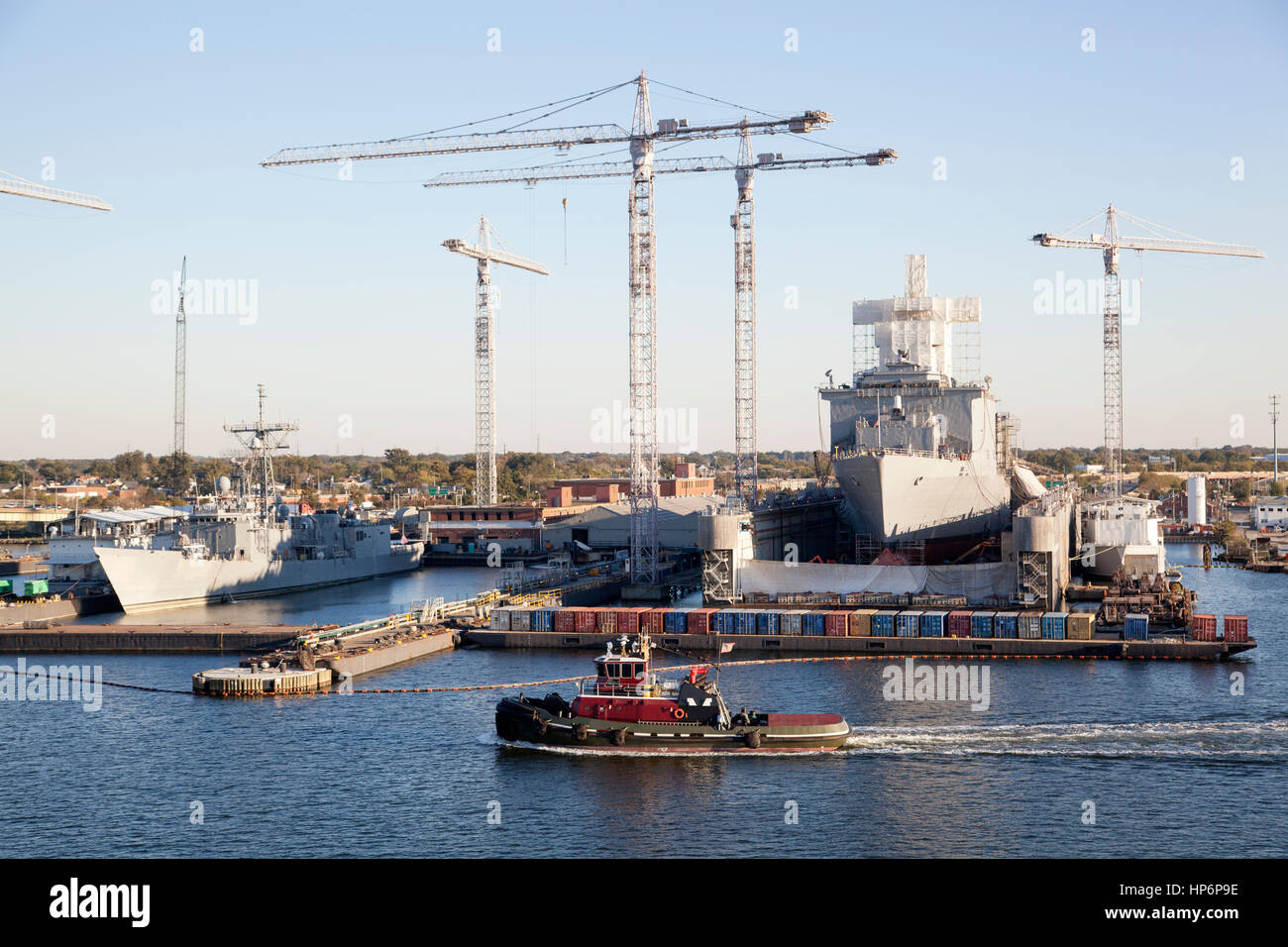 The tugboat passing by the military base in West Virginia (Norfolk ...