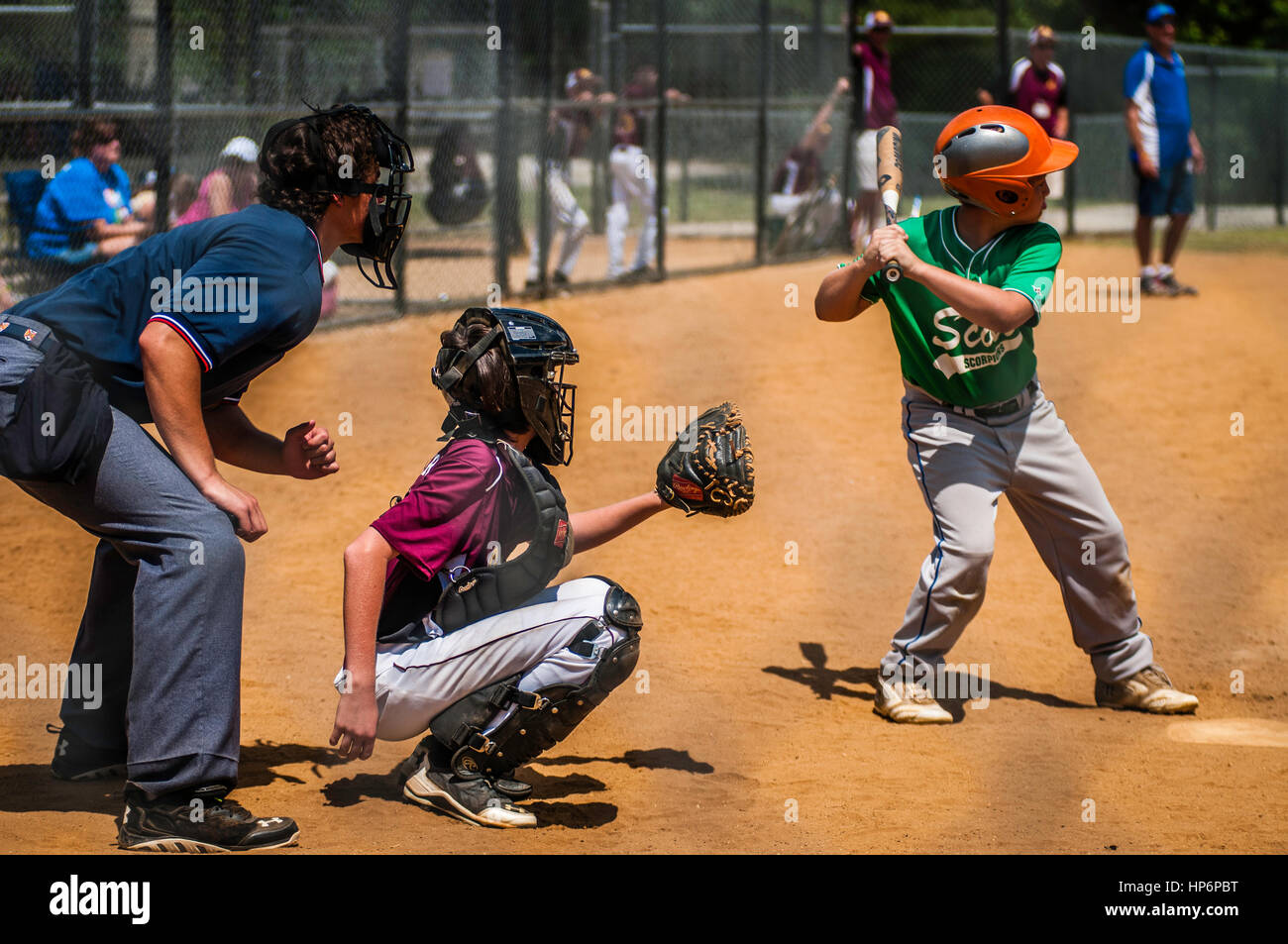 Baseball players and game Stock Photo - Alamy
