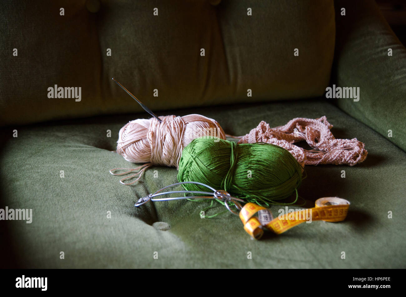 Vintage knitting hook color hi-res stock photography and images - Alamy