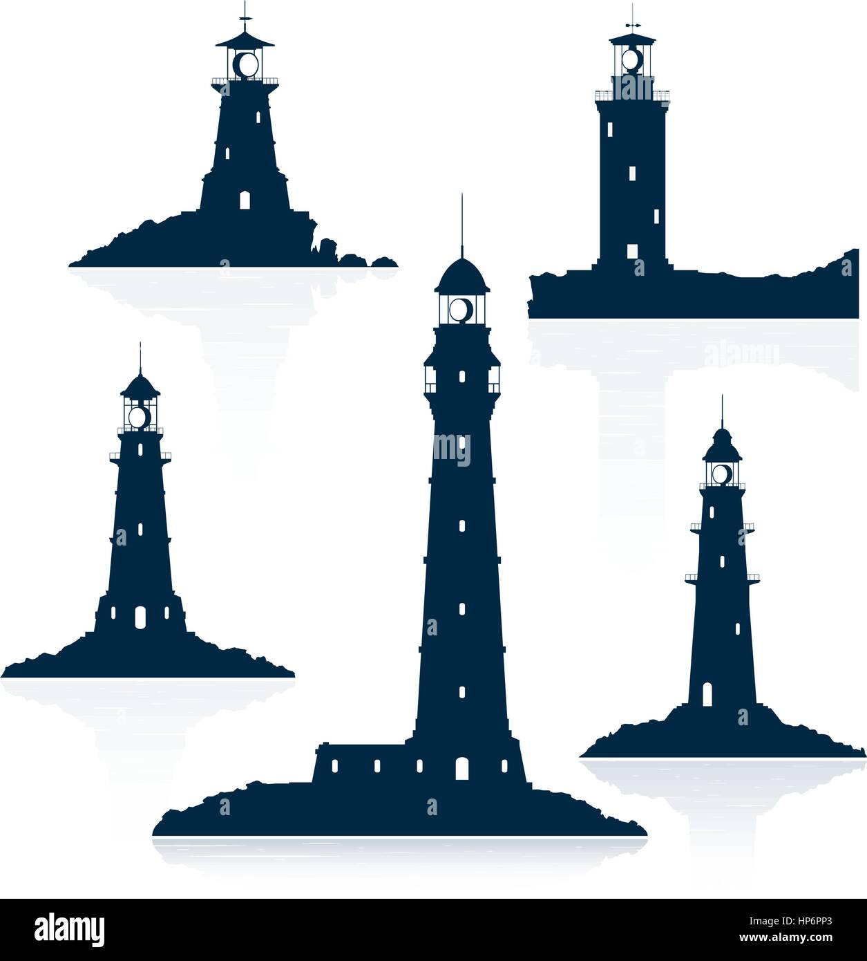 White lighthouses Stock Vector Images - Alamy