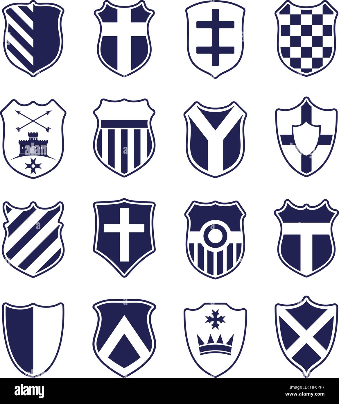 Set Of Shields Isolated On White Stock Vector Image And Art Alamy