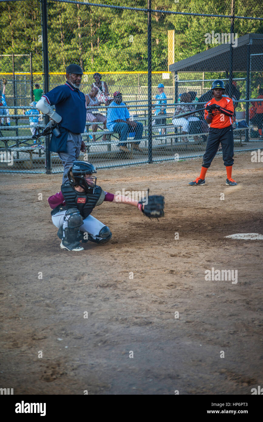Baseball players and game Stock Photo - Alamy