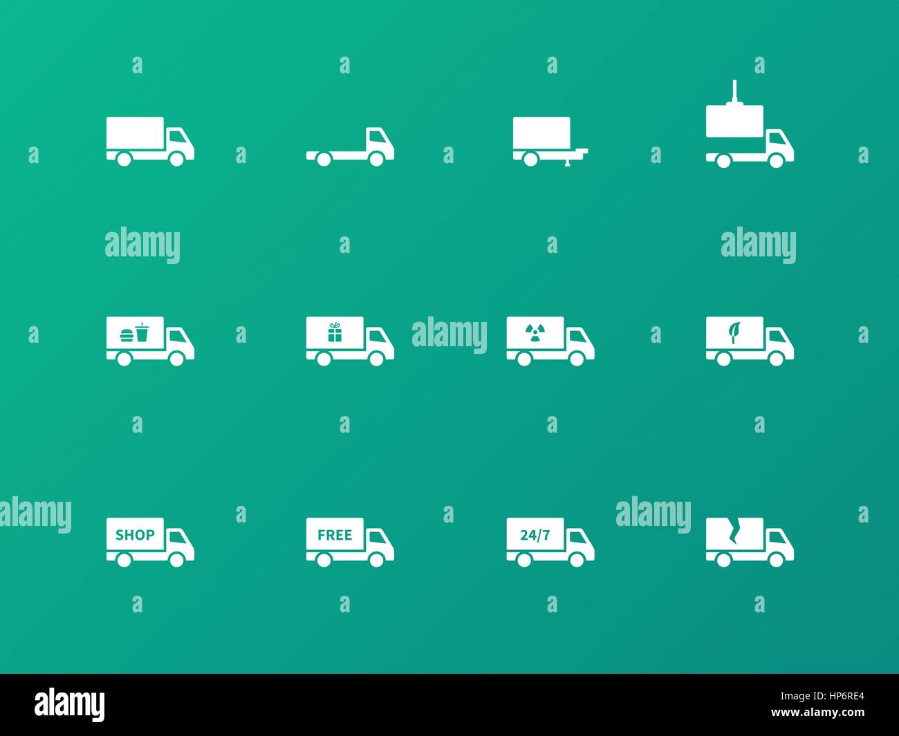 Commercial van icons on green background Stock Vector Image & Art - Alamy